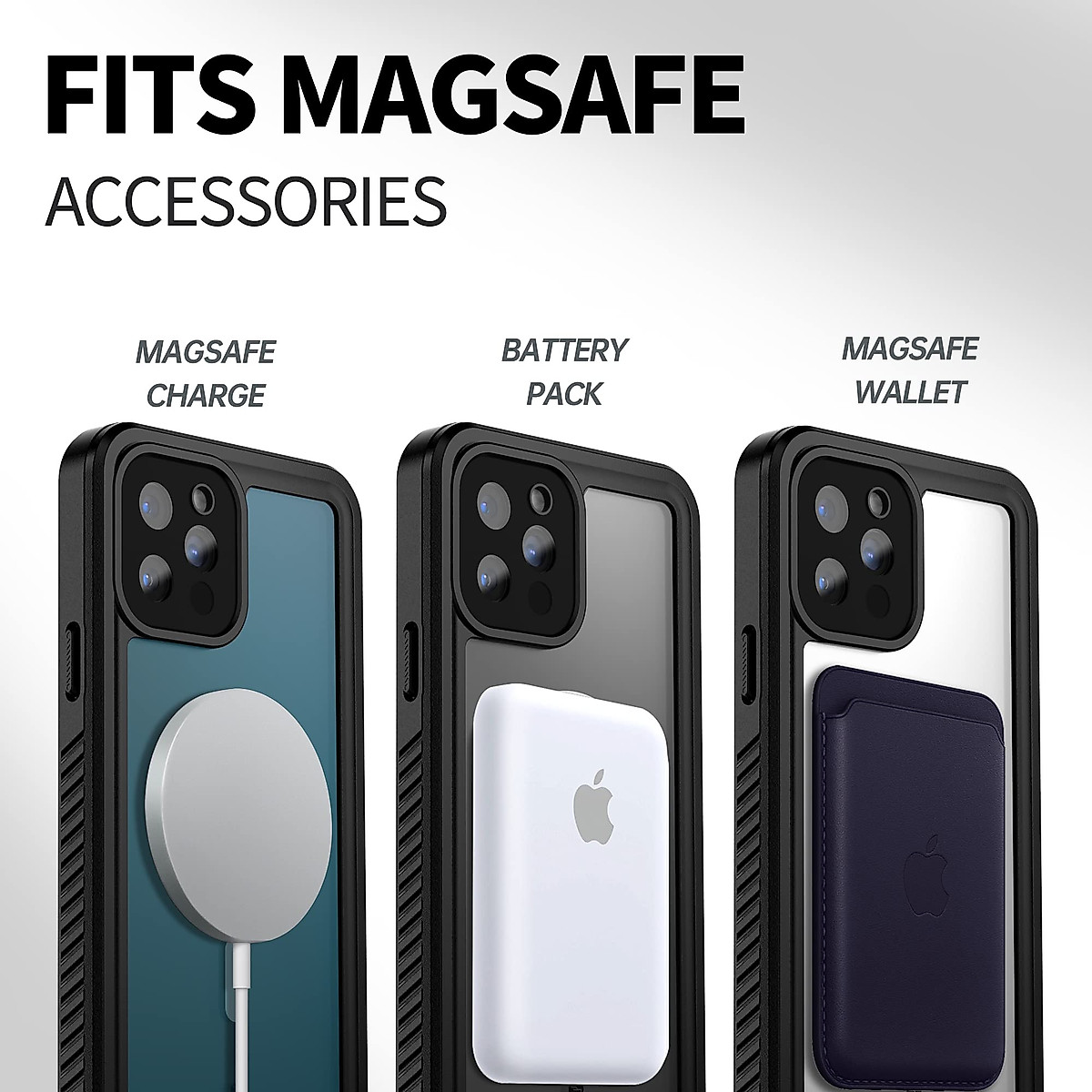 BEASTEK for iPhone 12 Pro Max Waterproof Case, FSN Series IP68 Magnetic Shockproof Case with Built-in Screen Protector and MagSafe Protective Cover, iPhone 12 Pro Max 6.7 inch (Red)