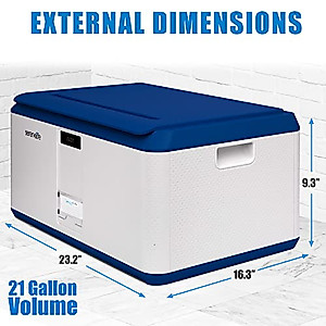 SereneLife Locking Storage Container Bin - 21 Gallon Large Capacity - Stackable Storage Tote Deck Box & Locking Storage Container Bin - 21 Gallon Large Capacity - Stackable Storage Tote Deck Box
