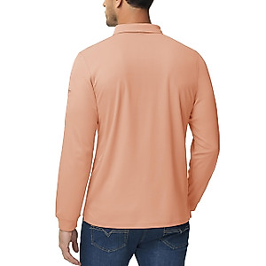 MAGCOMSEN Shirts for Men Long Sleeve Polo Shirts for Men Golf Shirts Dad Shirt Work Shirts Mens Casual Shirts Fishing Shirts for Men Apricot