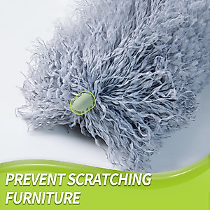 IVYROLL Cobweb Duster with Extension Pole, Spider Web Brush & Ceiling Cleaning Kit, 100" Microfiber Feather Duster Cleaner with Washable Head for Ceiling Fan, Furniture, Home