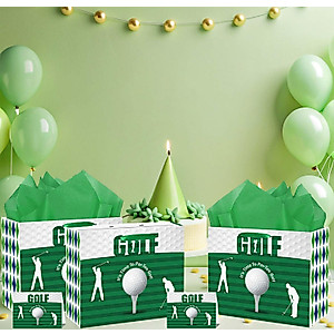 Golf Gift Bag with Tissue Paper Ideal for Golf Themed Gifts, Birthdays, and Special Occasions Reusable Golf Club Gift Wrapping Bag for Men and Kids – Includes Golf Gift Card and Golf Party Favor Bags