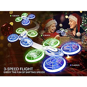 Heygelo S60 Drones for Kids, Mini Drone with LED Lights for Beginners, RC Quadcopter with Altitude Hold and Headless Mode, Full Propeller Protect, 3D Flips, 2 Batteries, Toys Gifts for Boys Girls