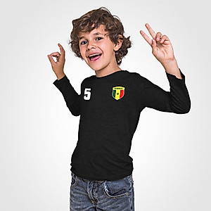 lepni.me Kids Senegal Soccer Shirt Your Name and Number | Senegalese Flag Personalized Jersey Custom Top | World Cup 2022 (5-6 Years Black Multi Color)
