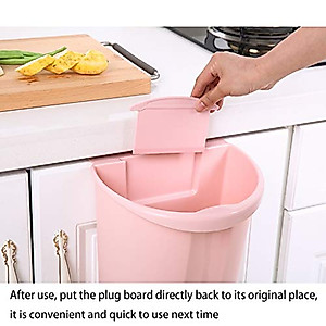 LEGU Trash cans Hanging Trash Can Small in-Cabinet Kitchen Garbage Bin Can Easy Attached to Cabinet Door Kitchen Drawer Car Waste Can Garbage Cans (Color : Purple)