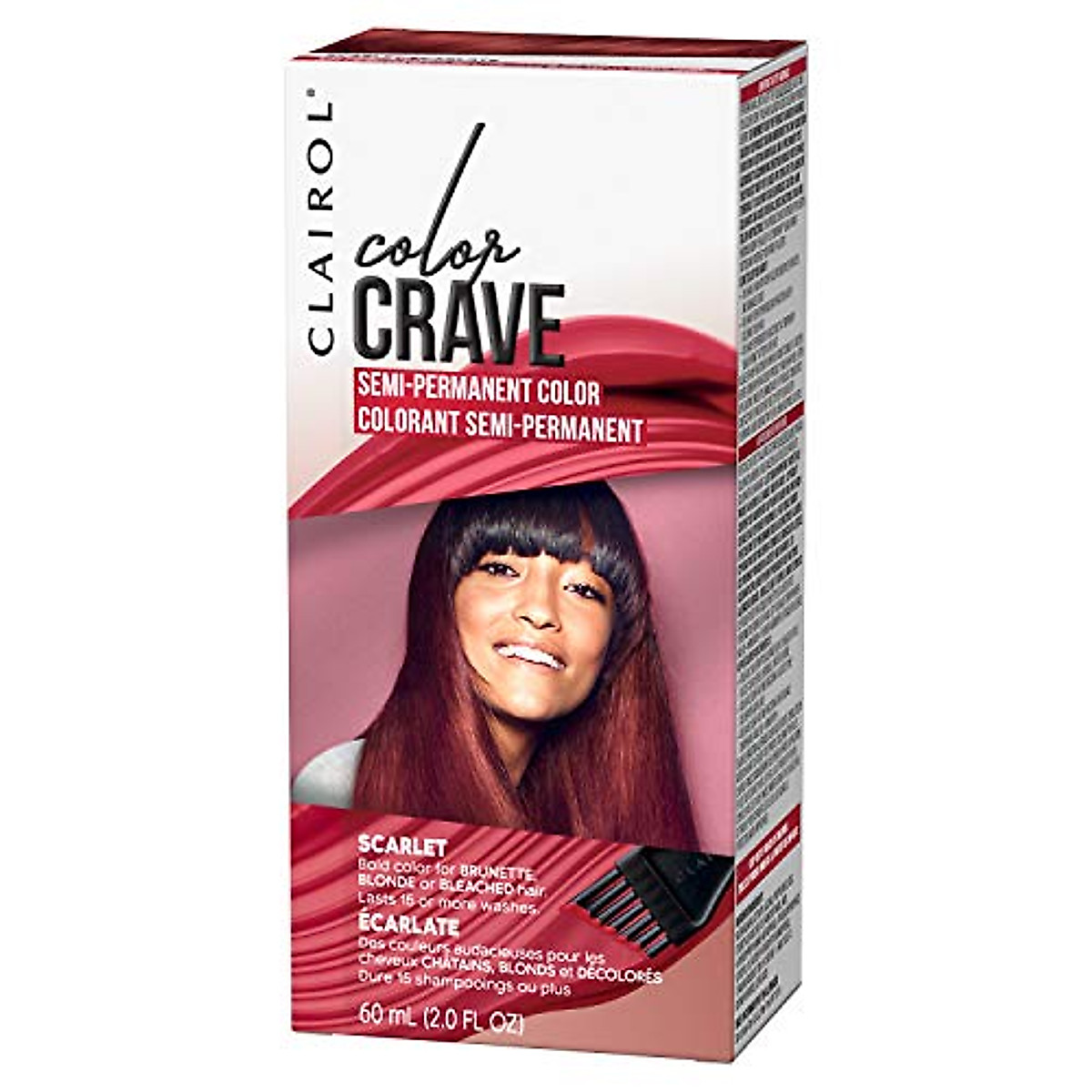 Clairol Color Crave Semi-Permanent Hair Dye, Scarlet Hair Color, 1 Count