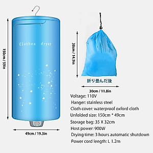 Nekithia Portable Dryer,Mini Electric Drying Rack,900W Small Children's Clothes Dryer,Portable Dryer for Apartments、Family,Travelling.