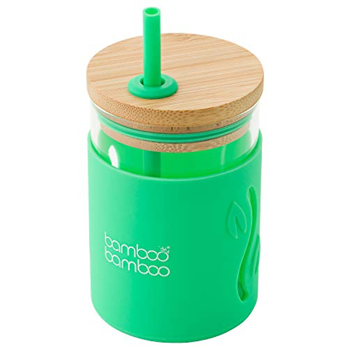 bamboo bamboo Toddler Sippy Cup with Straw and Lid, Transition Drinking Cup for Kids Holds 11.8 oz of Milk, Juice, Water or Smoothies – Glass Kids Cup with Impact-Resistant Silicone Sleeve and Straw