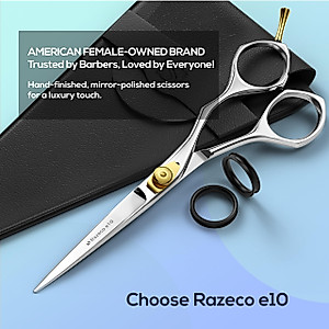 Suvorna 6" hair scissors professional - hair cutting scissors professional - professional hair scissors - hair shears professional - barber scissors professional - hair shears for women, men, & kids.