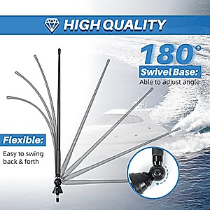 CROSSHIP Marine Radio Antenna for Boat Radio Tractor Car RV ATV UTV RZR SPA - Waterproof Rubber Flexible Mast - Optimized Radio FM/AM Reception - 16 Inch Black