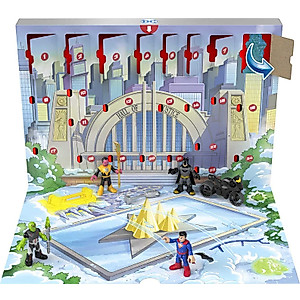 DC Super Friends Imaginext DC Super Friends Advent Calendar, 24 mystery toys including figures, accessories and a vehicle for preschool kids