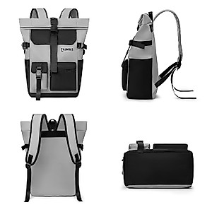 Cajmols School Backpack Waterproof Bookbag College High School Bag For Boys Girls Lightweight Casual Daypack Laptop Backpacks (C- Gray)