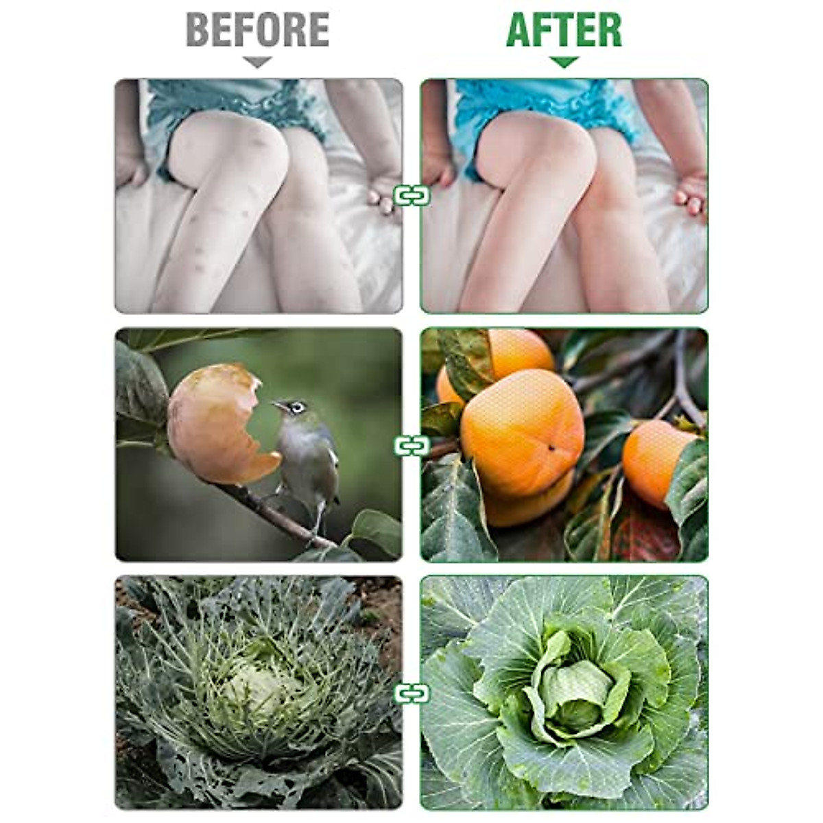 2 Pcs Garden Net Barrier - 10 x 13 ft for Each Bird Garden Screen Mesh Netting, Heavy Duty Garden Mesh for Terraces Balconies Patios Protecting Your Skin Plants Vetegables DIY (Black)