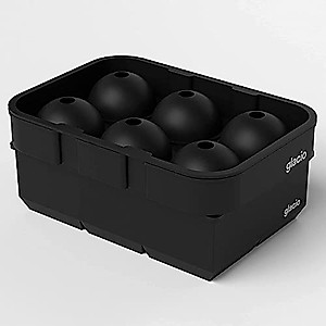Glacio Premium Silicone Ice Tray Set - 2-in-1 Combo with Large 2" Square Cubes & Sphere Ball Mold - Ideal for Whiskey, Cocktails, and Beverages - Easy Release & BPA-Free