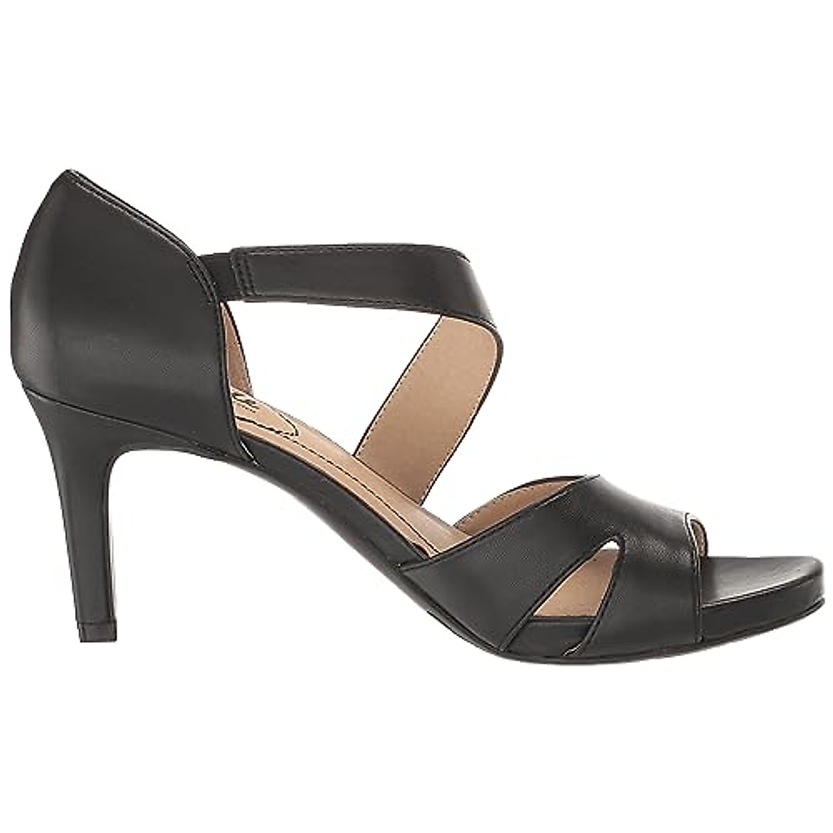 LifeStride Women's Mega Dress Sandal Heeled, Black Patent, 7.5