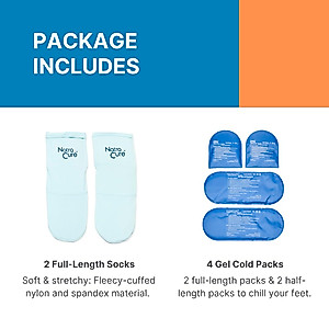 NatraCure Cold Therapy Socks - Reusable Foot Ice Pack - Cooling Socks for Hot Feet, Cold Feet Session for Chemo Socks, Neuropathy Pain Socks, CRPS Relief, Ice Pack for Feet - Size: Small/Medium