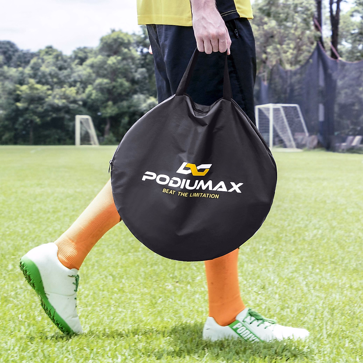PodiuMax Top Bins Soccer Target Goal, Easy to Attach and Detach to The Goal, Set of 2, for Shooting Accuracy Training (Red)