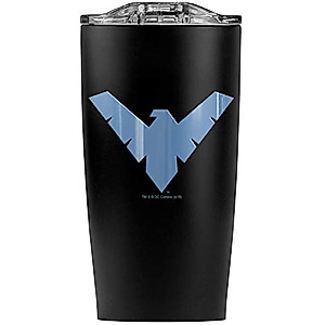 Batman Nightwing Logo Stainless Steel Tumbler 20 oz Coffee Travel Mug/Cup, Vacuum Insulated & Double Wall with Leakproof Sliding Lid | Great for Hot Drinks and Cold Beverages