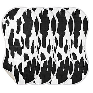 Kigai Funny Animal Cow Muslin Baby Burp Cloths - Super Absorbent and Soft Burping Rags - Cotton Burp Clothes Set for Boys and Girls, 1 Pack