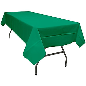 PARTY ULYJA Emerald Green 2 Pack Plastic Tablecloth Rectangle 54 x 108 Inches Disposable Dark Olive Green Sturdy Table Covers for Dining, Birthday, Wedding, Picnic, Event and Outdoor Use