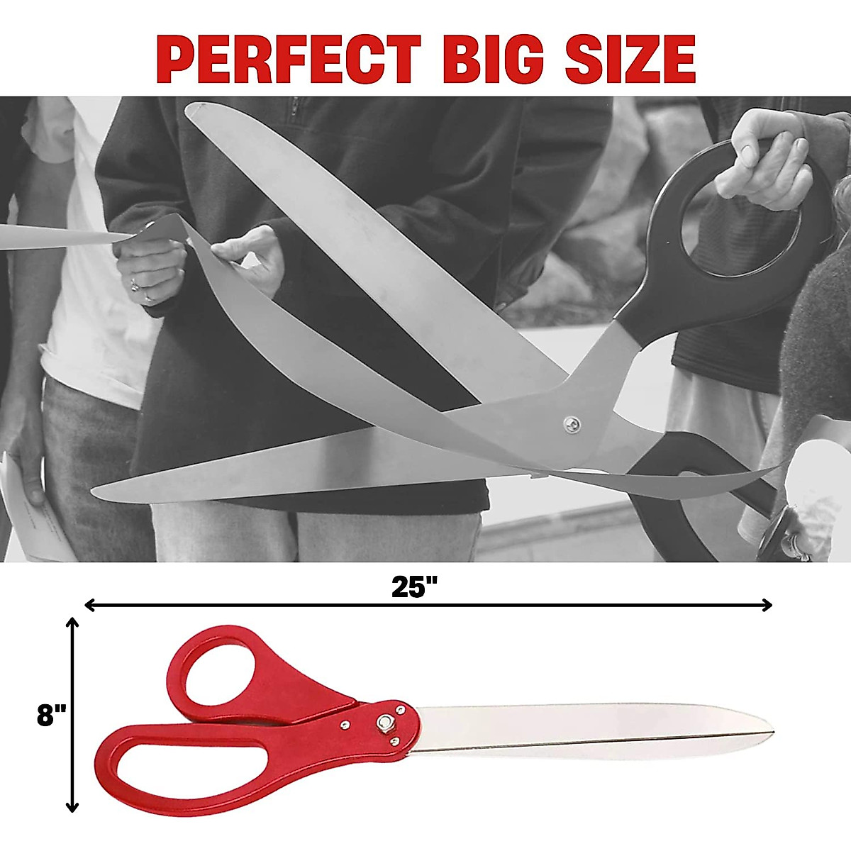 25" Giant Scissors for Ribbon Cutting Ceremony Big Ribbon Cutting Scissors for Special Events and Ceremonies Heavy Duty Scissors Giant Ribbon Cutting Scissors for Inauguration Ceremonies Special Event