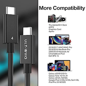 240W USB C to USB C Cable Fast Charging PD 3.1 & USB C Data Cable 10Gbps High Speed Data Transfer, Nylon Braided USB Type C Cable for iPhone 15, MacBook Pro/Air, 1.5FT