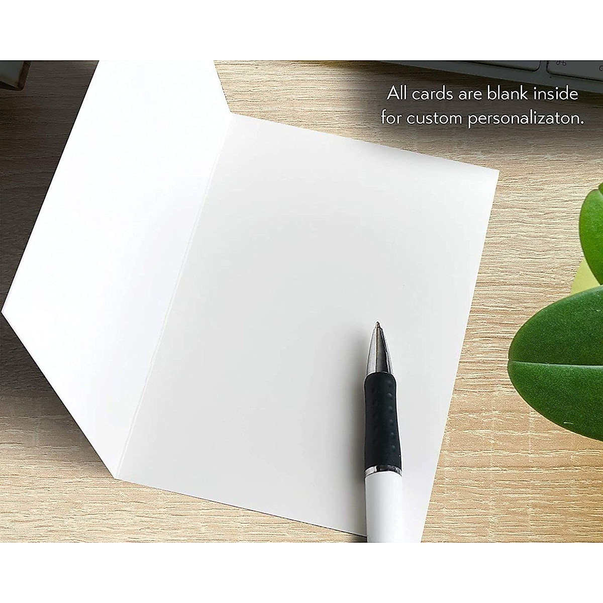 Thank You Card Bulk Set, Gold Font Designs, Blank Interior (4 x 6 In, 36 Pack)