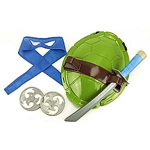 Lgtvmu Tortoise Shell, Superhero Cosplay Costume, Ninja costumes Weapon Set, Kids Halloween, Birthday Gift… (Light Green)
