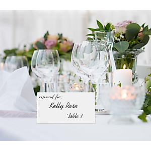 RokAPary Modern Minimalist Tented Table Place Cards, for Wedding, Bridal Shower, Bachelorette or Engagement Party, Dinner Parties, Banquets, Easy Folding, 2"x3.5" Pack of 50 Cards, Made in USA