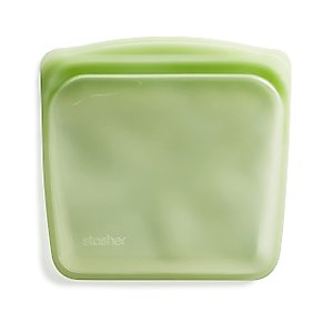 Stasher Platinum Silicone Food Grade Reusable Storage Bag, Green (Sandwich) | Reduce Single-Use Plastic | Cook, Store, Sous Vide, or Freeze | Leakproof, Dishwasher-Safe, Eco-friendly | 28 Oz