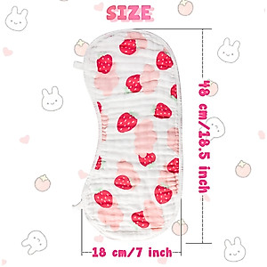 GROBRO7 5Pcs Baby Muslin Burp Cloths Pineapple Burping Bids for Baby Cotton 6 Layers Extra Absorbent Machine Washable Soft Large Cartoon Face Towels Nursery Gift Gentle for Newborn Girls 7x18.5inch