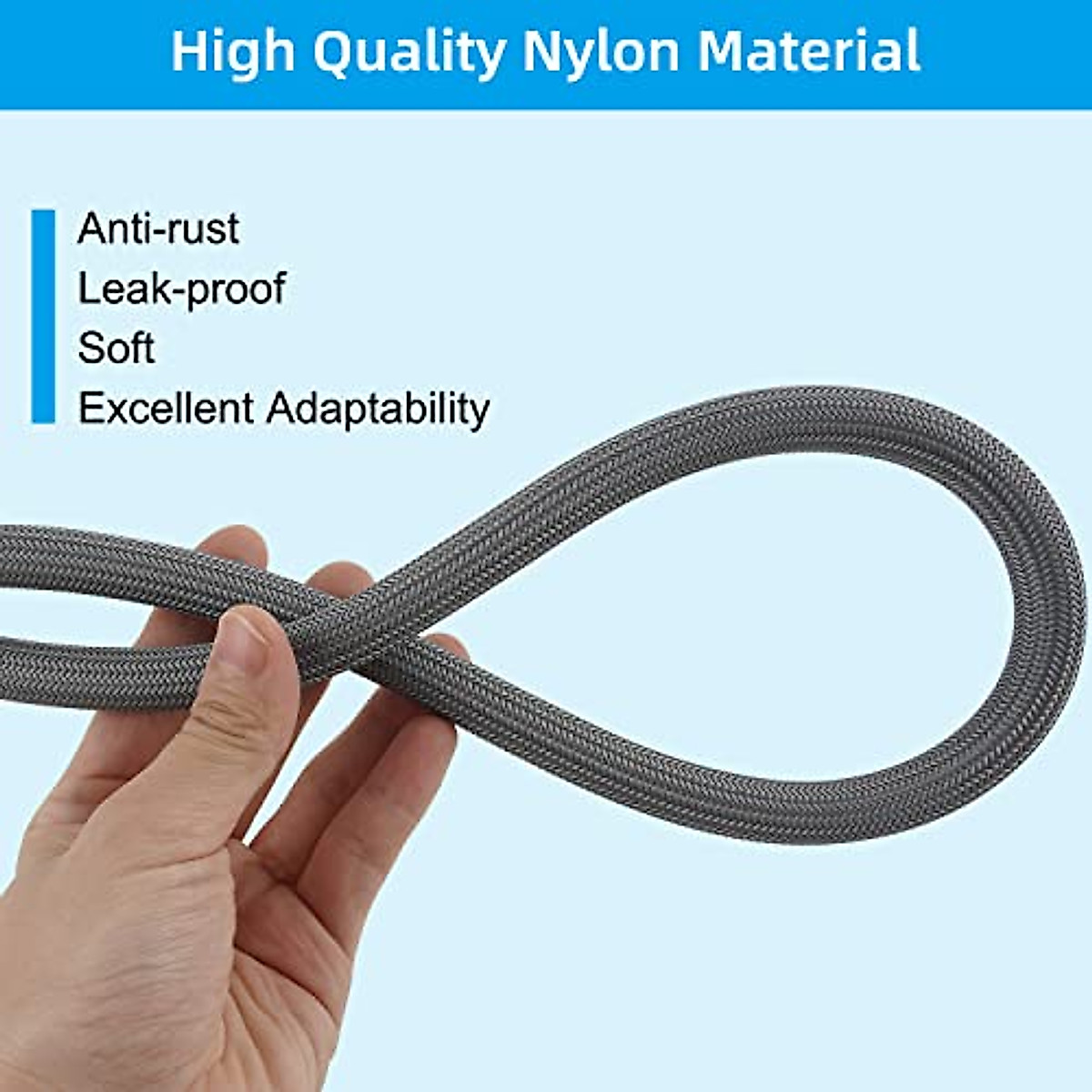 Hygie Rinse 88624000 Replacement Pull-out Faucet Hose Compatible with Hansgrohe Kitchen Faucets Standard Non-Select Single Hole, with 14.1oz/0.88lb Weight Ball, Kitchen Faucet Spray Hose 59 +10.5 Inch