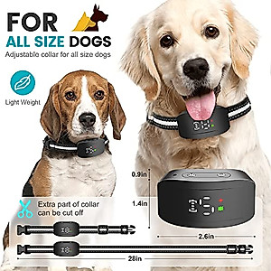 Dog Bark Collar,Bark Collar with Adjustable Sensitivity for Large Medium Small Dogs,Smart Bark Collar Anti False Trigger,Rechargeable Anti Barking Collar with Beep Vibration and Optional Shock