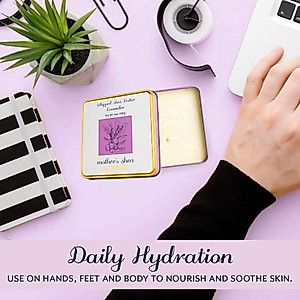 Mother's Shea Whipped Shea Butter (Lavender, 6 Oz Tin) 100% Pure Raw Unrefined African Shea - Organic, Sustainably-Sourced Ingredients - Natural Skin & Hair Care