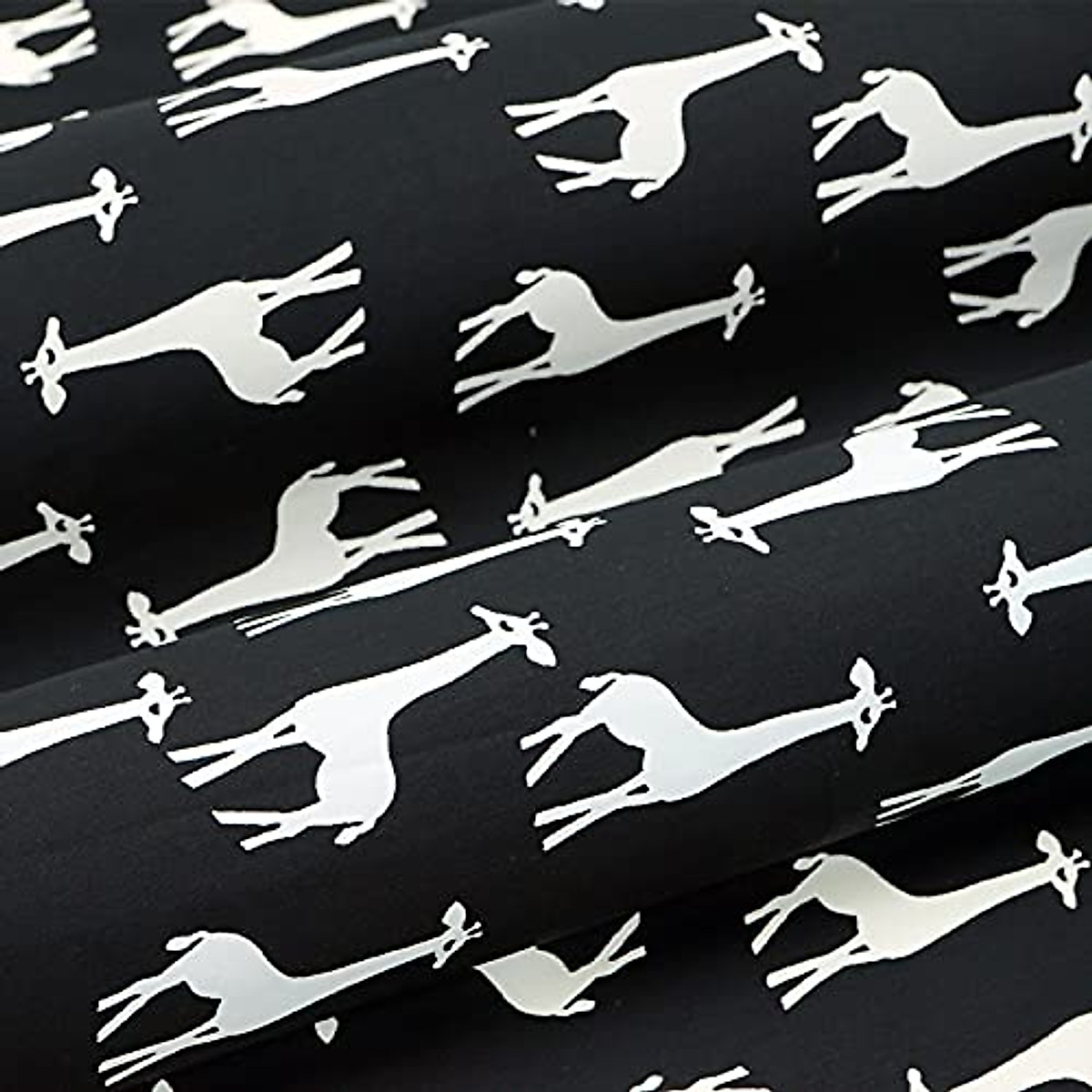 Master FAB Cotton Fabric by The Yard for Sewing DIY Crafting Fashion Design (Giraffe Print on Black)