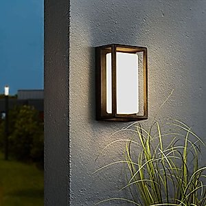MVBT Modern Outdoor Solar Wall Light, LED Porch Patio Door Entryway Sconce Exterior Fixture Wall Lamp 3000K Landscape Lighting with No Wiring Required