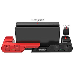 iFCOW Charging Dock with Game Card Slots Compatible with Switch Joy-Cons Console