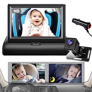 Baby Mirror for Car-Back Seat Baby Car Camera with Night Vision,View Infant in Rear Facing Seat with 4.3 Inch HD Display,Not Need to Turn Around,Observe The Baby's Every Move at Any Time while Driving