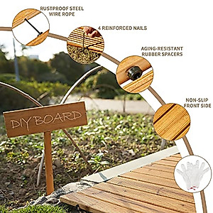 Spurgehom 8FT Wooden Garden Pathway Straight Outdoor Walkway Roll Out Cedar Wood Patio Flooring Path Decorative Lawn Patio Pavers Boardwalk Beach Wedding Party (Natural)