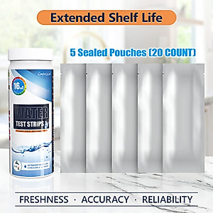 17 in 1 Water Testing Kits for Drinking Water - Water Test Kit - Tap Well Home Water Quality Test - 100 Strips + 2 Bacteria Tests - Easy Testing for pH Lead Hardness Iron Copper E.coli and More!