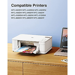 LC203XL Ink Cartridges Compatible for Brother LC203 LC201 High Yield Works with MFC-J880DW MFC-J480DW MFC-J460DW MFC-J4420DW MFC-J485DW MFC-J885DW ( 1 Black, 1 Cyan, 1 Magenta, 1 Yellow, 4 Pack)