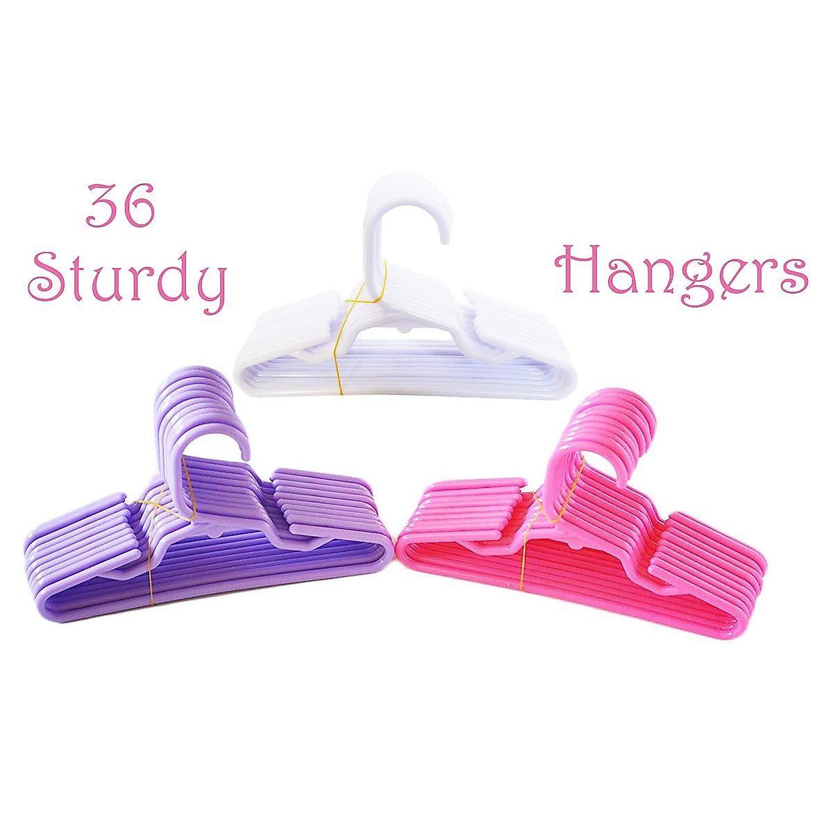 MBD 36 Pack Sturdy Hangers for 18 Inch Girl Doll Clothes- 18 Inch Doll Clothes Hanger