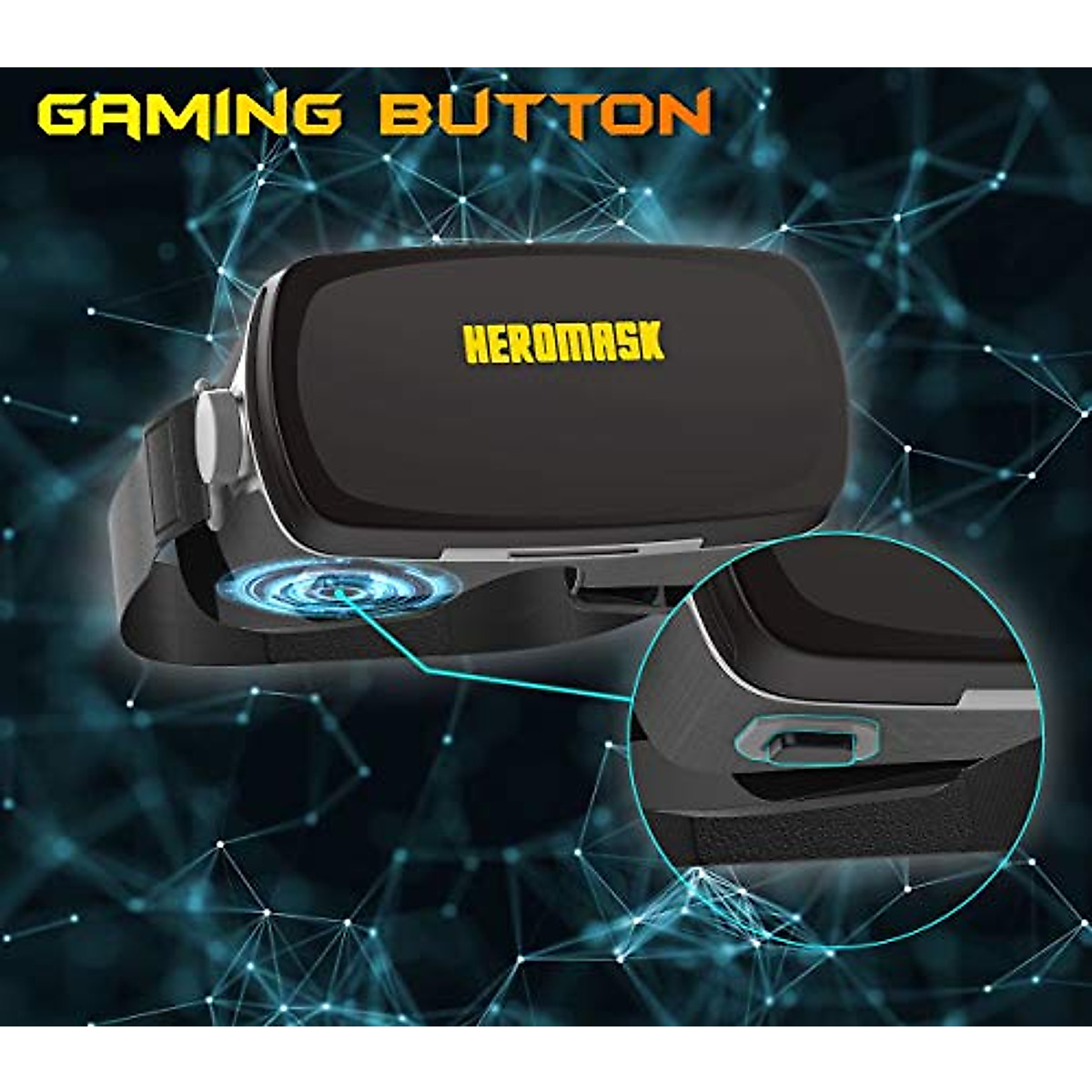 VR Headset with Controller - Virtual Reality Gaming - 3D Glasses Compatible with iPhone 11 XR Samsung Galaxy s10 Xiaomi mi 9. Apple & Android Phone- Professional VR Goggles with Button- Heromask PRO