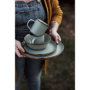 Barebones Enamel Bowls- Dishes Set of 2- Formal Enamel Bowl and Enamelware Set for Camping and Everyday Use- Mint