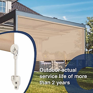 IVYSUN Sun Shade Replacement Parts Shade Tie Downs and End Cap with Ring Kit,Weather Resistance,Compatible with Coolaroo Exterior Roller Shade,Outdoor Blinds(Sand,2 Set)