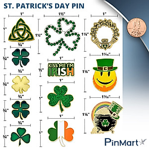 PinMart St. Patrick's Day Lapel Pin – Celtic Trinity Knot Jewelry for Women and Men – Irish Culture Celebration Pin –Gold Plated Enamel Brooch with Clutch Back