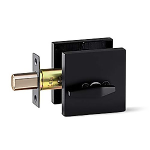 Berlin Modisch Single Cylinder Deadbolt Lock Slim Square for Front Door Modern Contemporary High Security Heavy Duty – Iron Black Finish