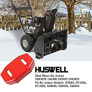 HUSWELL Snowblower Skid Shoes 2 Pack with Mounting Hardware for Ariens Universal 2 Stage Snow Thrower 01028600 02483859 24599 2483859 106500 245995 2483851…
