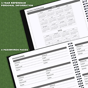 Monthly Planner/Calendar 2023-2024 - 2023-2024 Monthly Planner, Jul. 2023 - Dec. 2024, 18-Month Planner with Tabs & Pocket & Label, Contacts and Passwords, 8.5" x 11", Thick Paper, Twin-Wire Binding - Black by Artfan