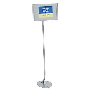 Quartet Designer Sign Stand, 11 x 17 Inches, Silver, Aluminum Frame (7922)
