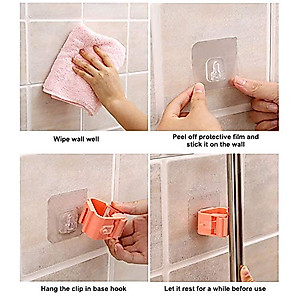 Mop Rack Bathroom Accessories Wall Mounted Shelf Organizer Hook Broom Holder Hanger Behind Doors/On Walls Kitchen Storage Tool (2, White)